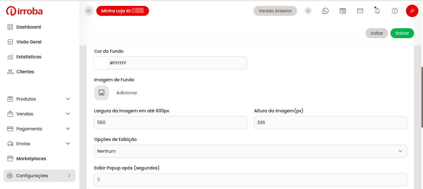 Como criar uma janela de Pop-Up? (Novo Dashboard) – Ajuda Irroba