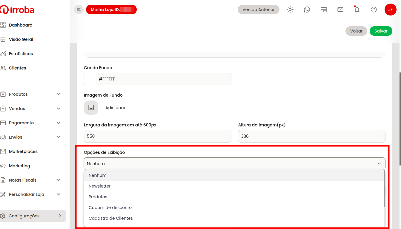 Como criar uma janela de Pop-Up? (Novo Dashboard) – Ajuda Irroba